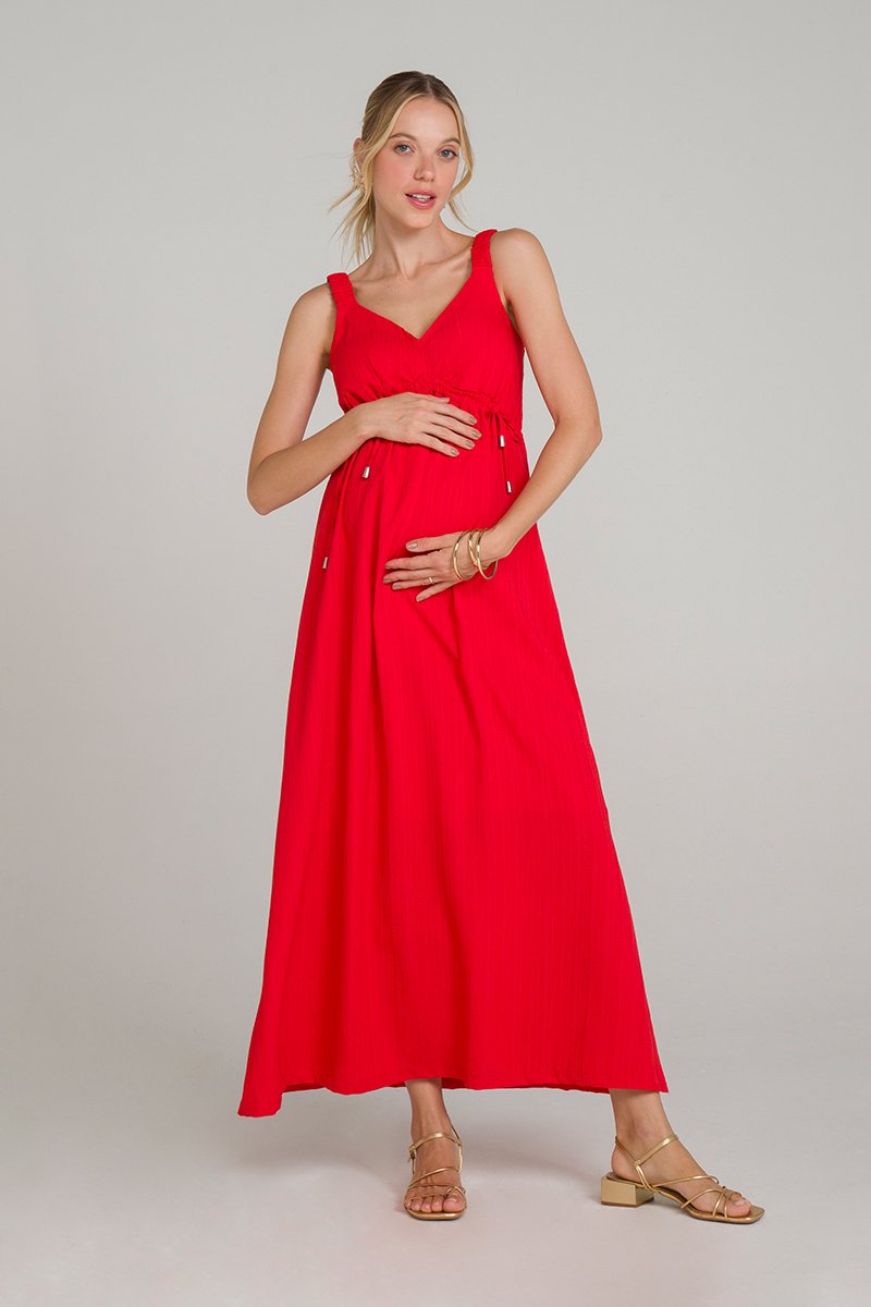 Vestido Longo Alças Rosso - Emma Fiorezi